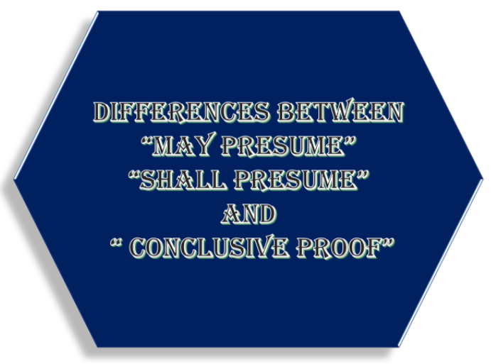 Differences between “May Presume” “Shall Presume” And “ Conclusive Proof